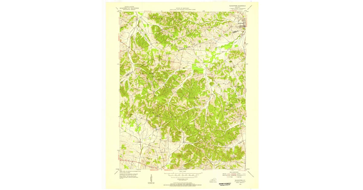 1954 Map of Slaughters, KY — High-Res | Pastmaps