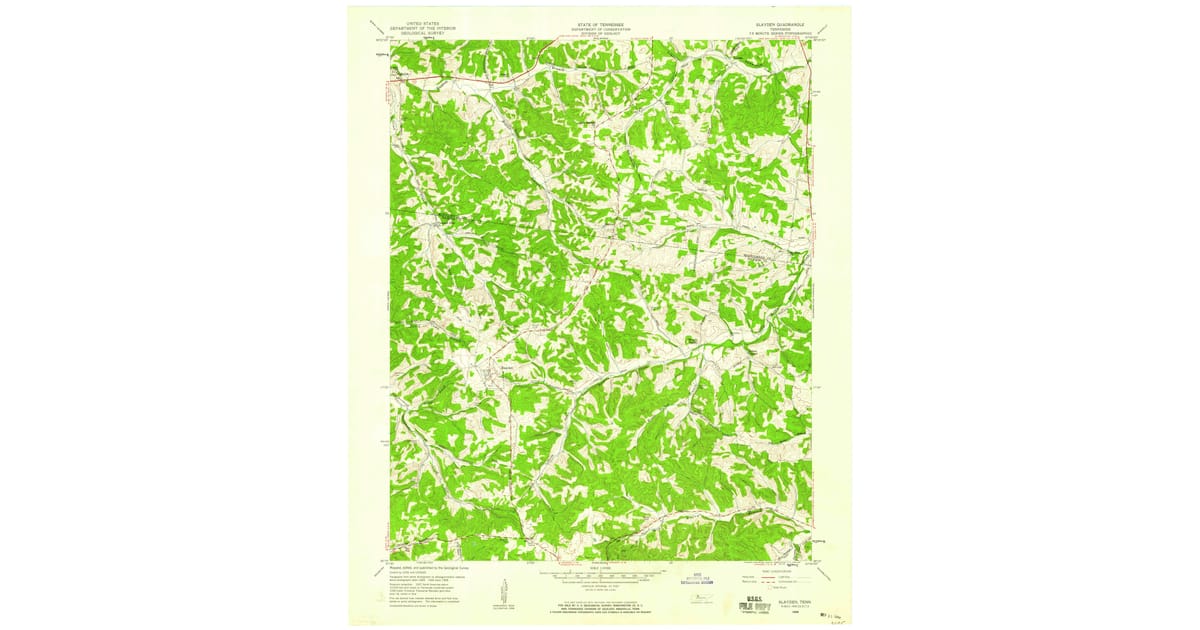 1958 Map of Slayden, TN — High-Res | Pastmaps
