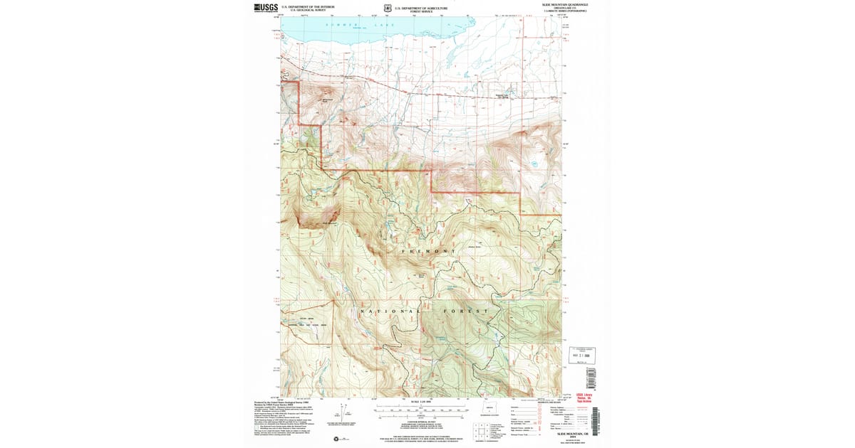 2004 Map of Slide Mountain, Lake County, OR — High-Res | Pastmaps