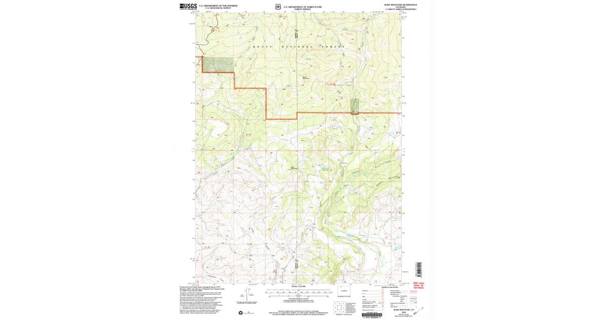 2000 Map of Slide Mountain, Moffat County, CO — High-Res | Pastmaps