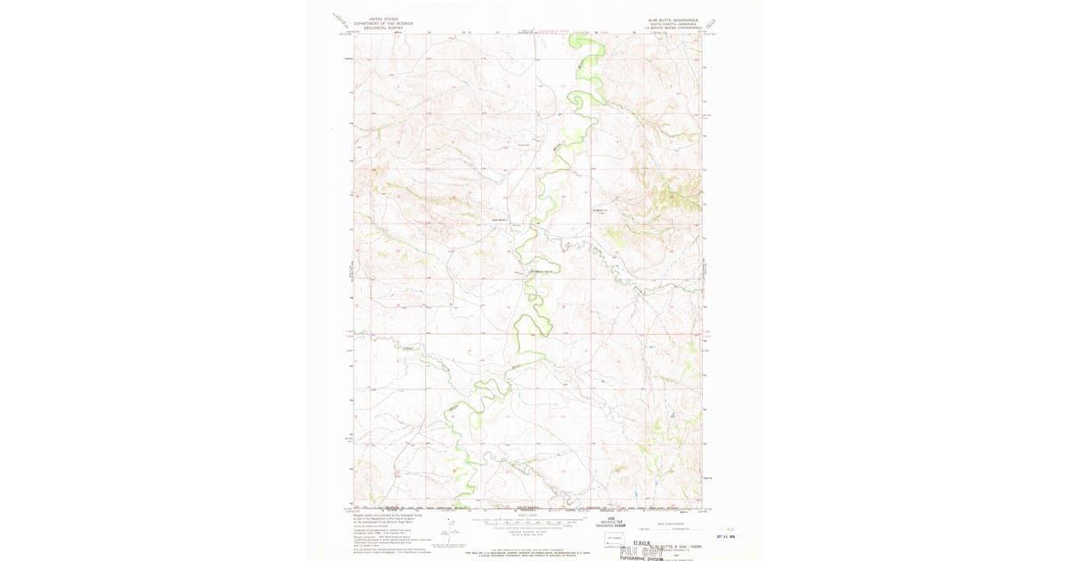 1967 Map of Slim Butte, Oglala Lakota County, SD — High-Res | Pastmaps