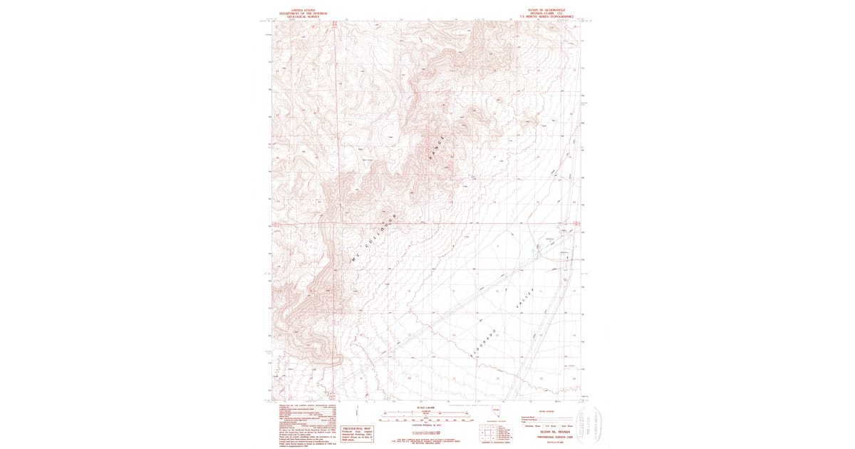 1989 Map of Sloan SE, Clark County, NV — High-Res | Pastmaps
