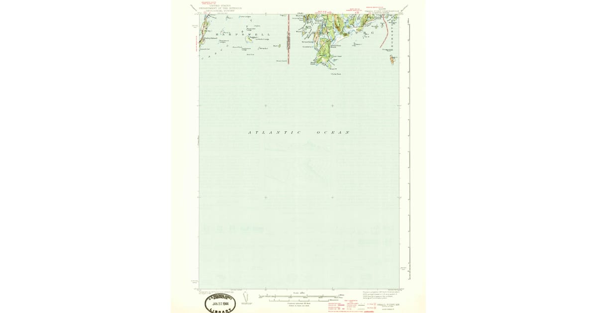 1944 Map of Small Point, Cumberland County, ME — High-Res | Pastmaps