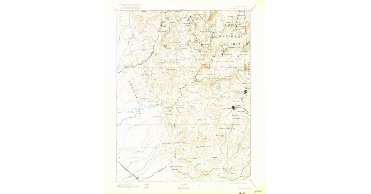 1895 Map of Smartsville, CA — High-Res, 1917 Print | Pastmaps