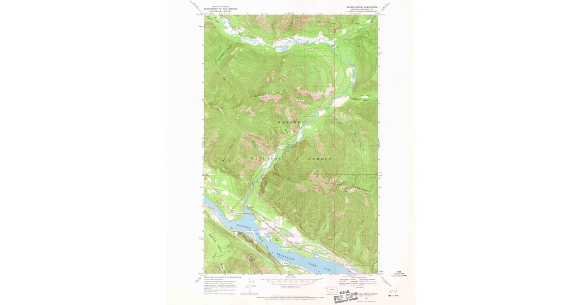 1966 Map of Smeads Bench, Sanders County, MT — High-Res | Pastmaps