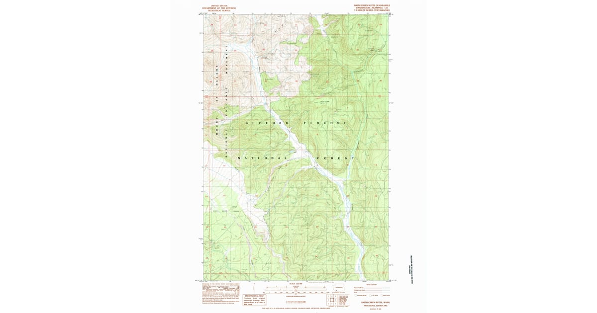 1983 Map of Smith Creek Butte, Skamania County, WA — High-Res | Pastmaps