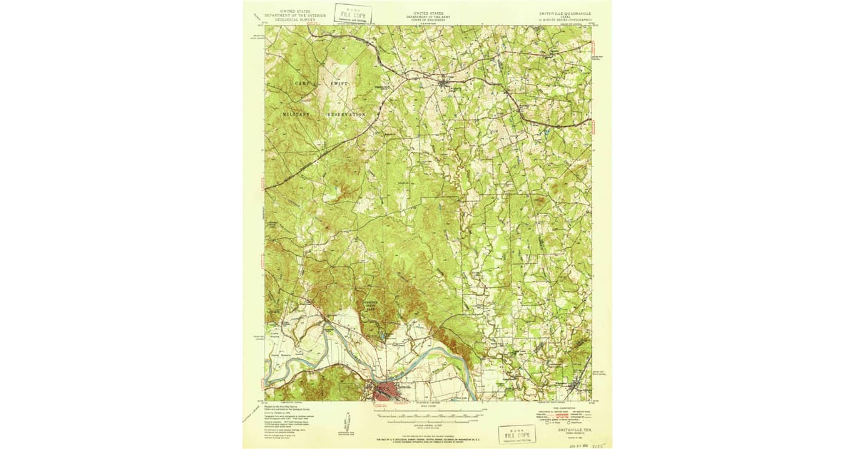 1950 Map of Smithville, TX — High-Res | Pastmaps