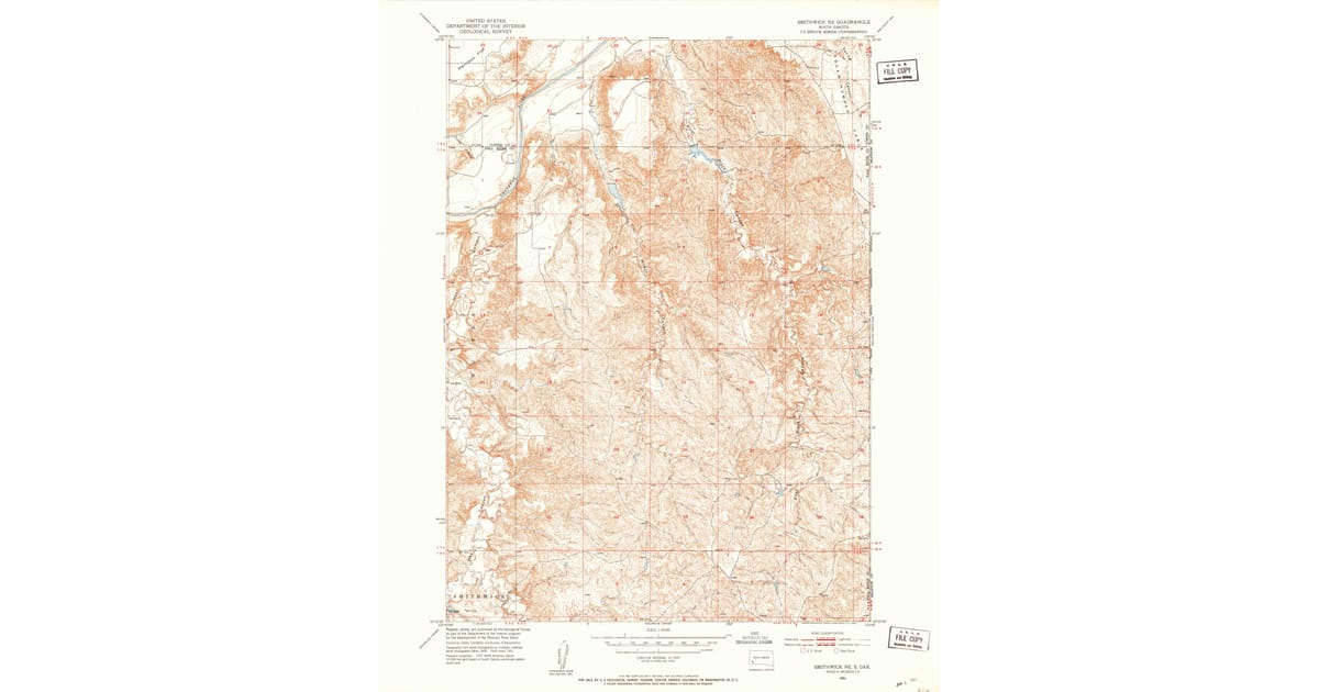 1951 Map of Smithwick NE, Fall River County, SD — High-Res | Pastmaps
