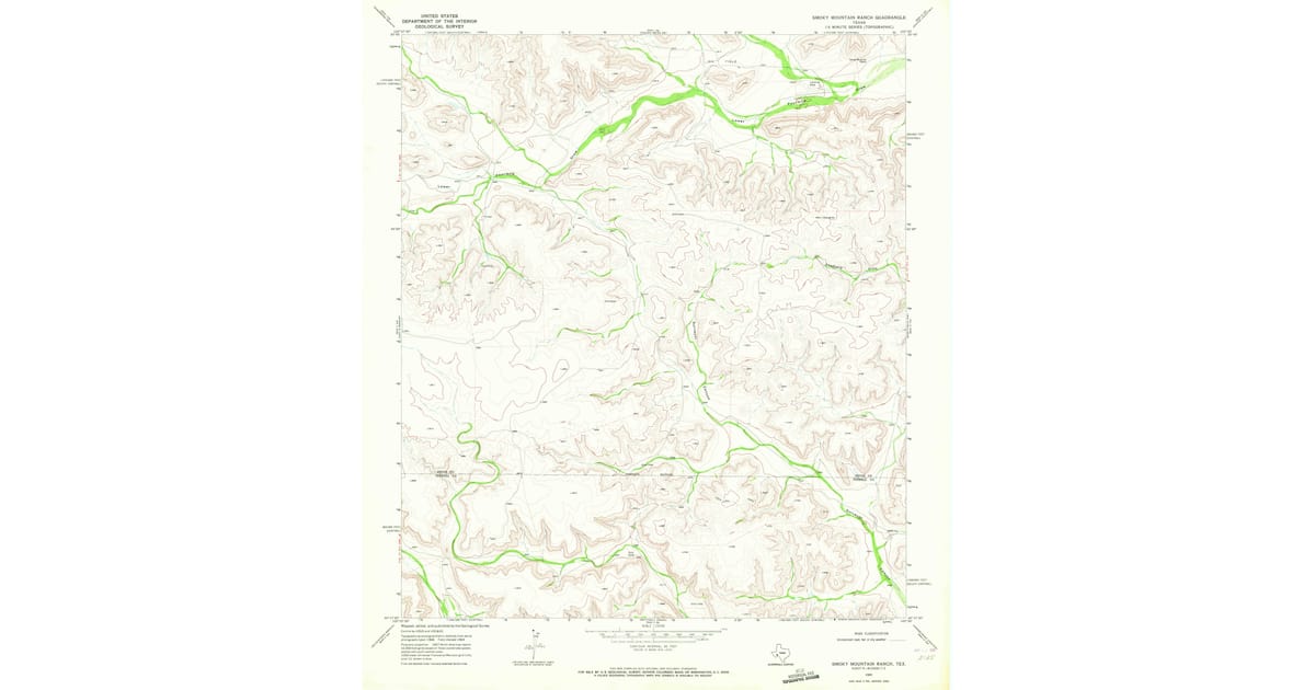 1969 Map of Smoky Mountain Ranch, Pecos County, TX — High-Res | Pastmaps