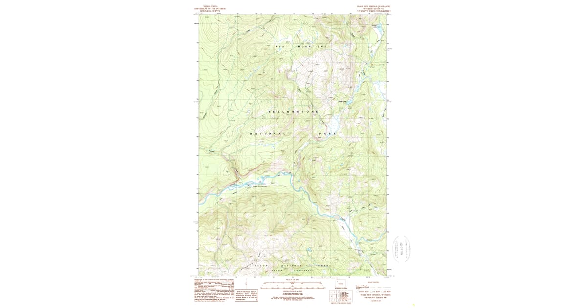 1989 Map of Snake Hot Springs, Teton County, WY — High-Res | Pastmaps