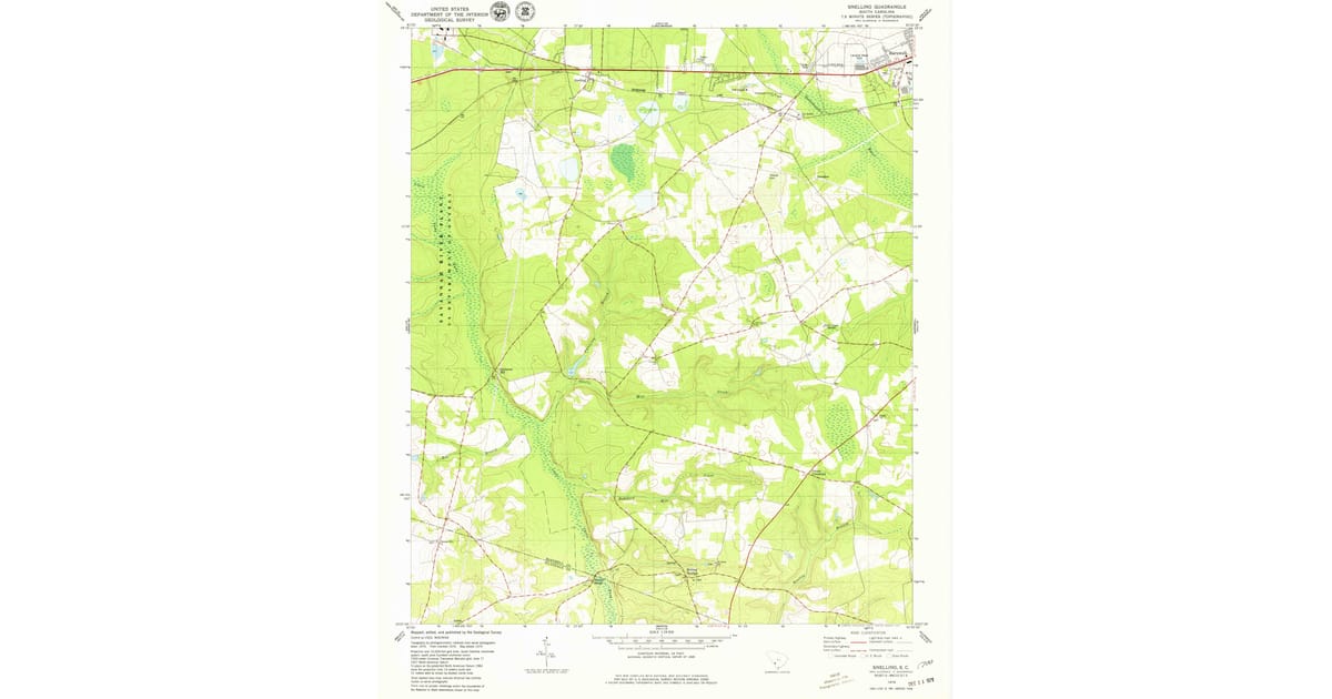 1979 Map of Snelling, SC — High-Res | Pastmaps