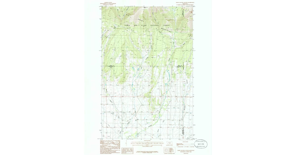 1986 Map of Snow Saucer Coulee, Wheatland County, MT — High-Res | Pastmaps