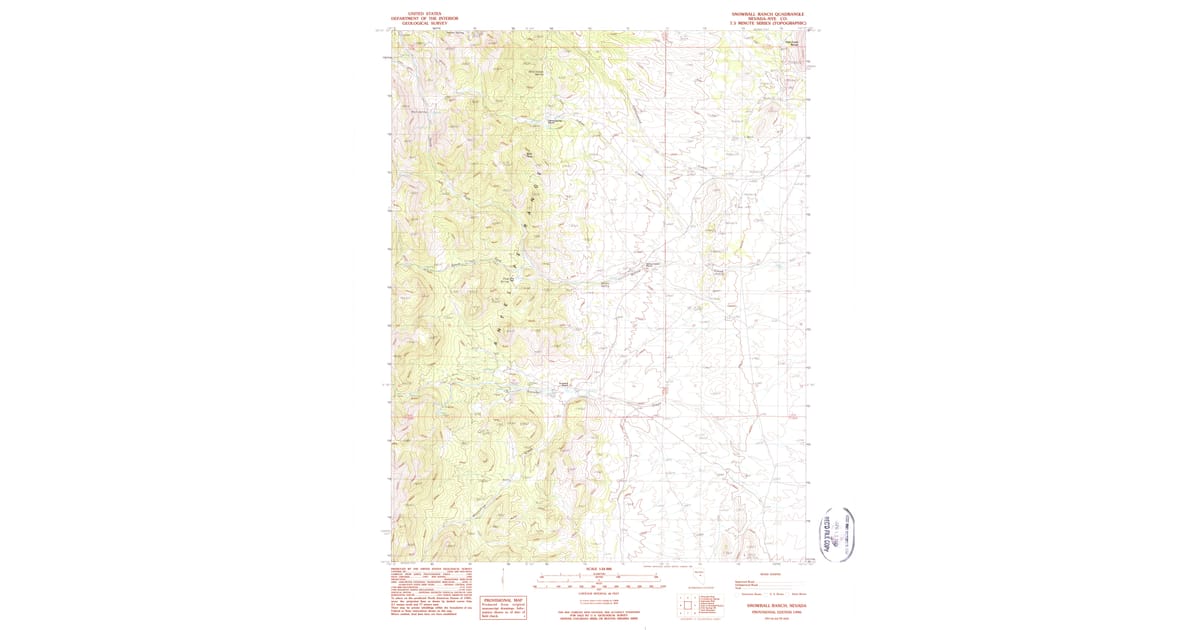 1990 Map of Snowball Ranch, Nye County, NV — High-Res | Pastmaps