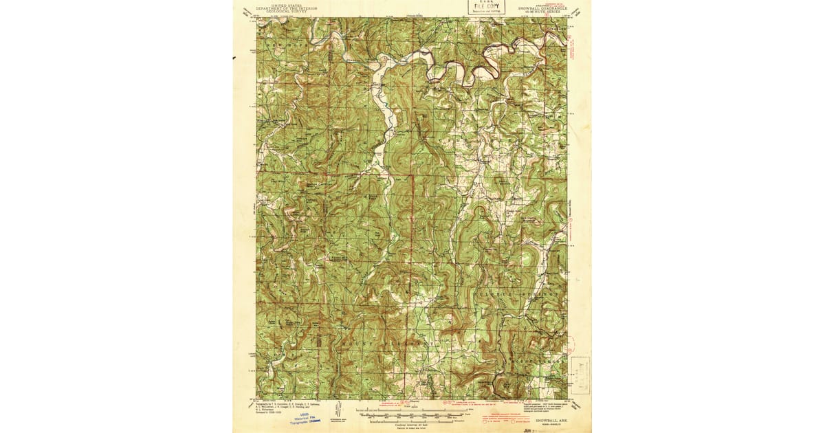 1942 Map of Snowball, Searcy County, AR — High-Res | Pastmaps