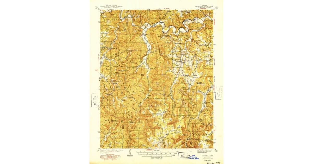 1949 Map of Snowball, Searcy County, AR — High-Res | Pastmaps