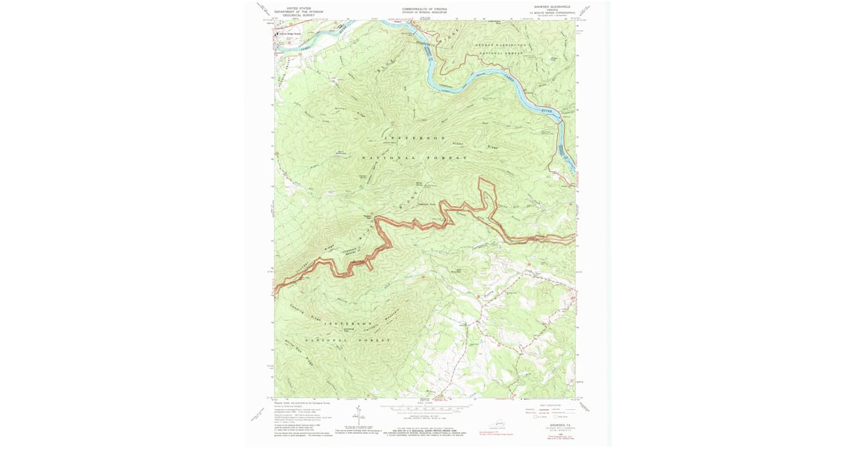 1966 Map of Snowden, Bedford County, VA — High-Res | Pastmaps