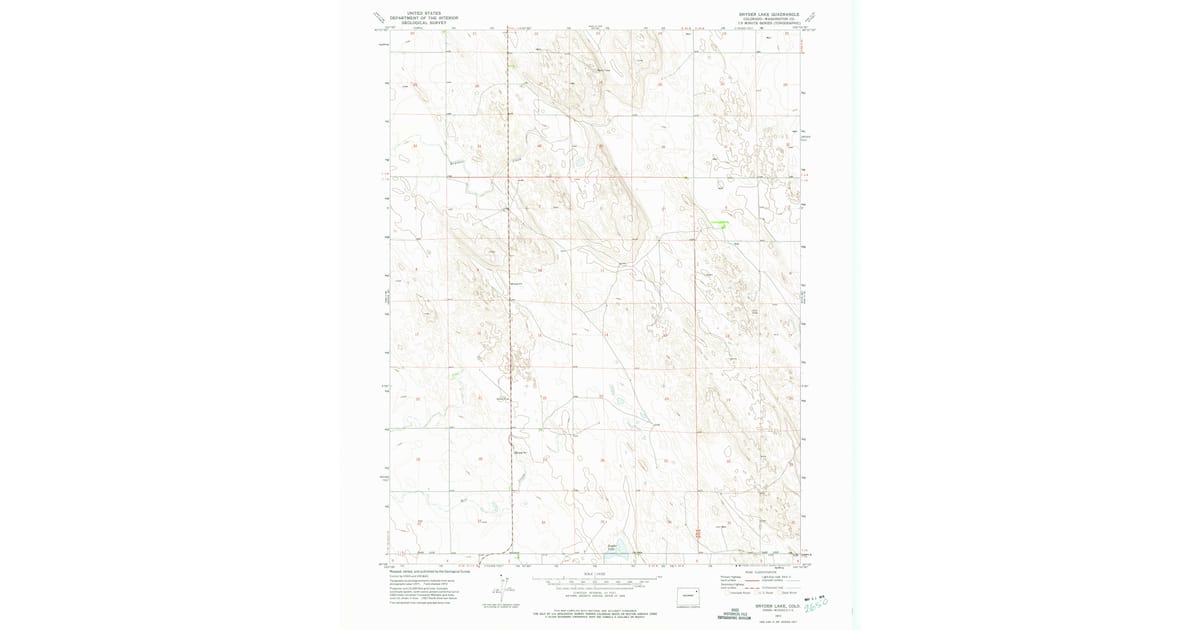1972 Map of Snyder Lake, Washington County, CO — High-Res | Pastmaps