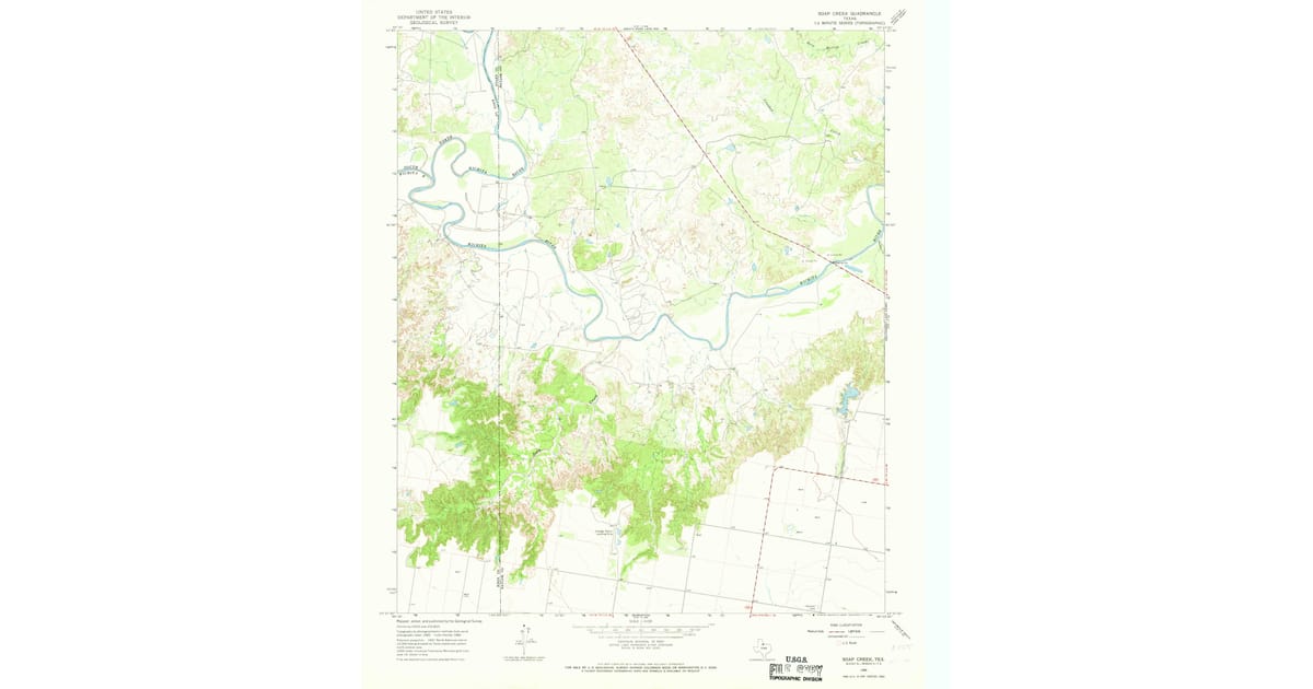 1966 Map of Soap Creek, Baylor County, TX — High-Res | Pastmaps