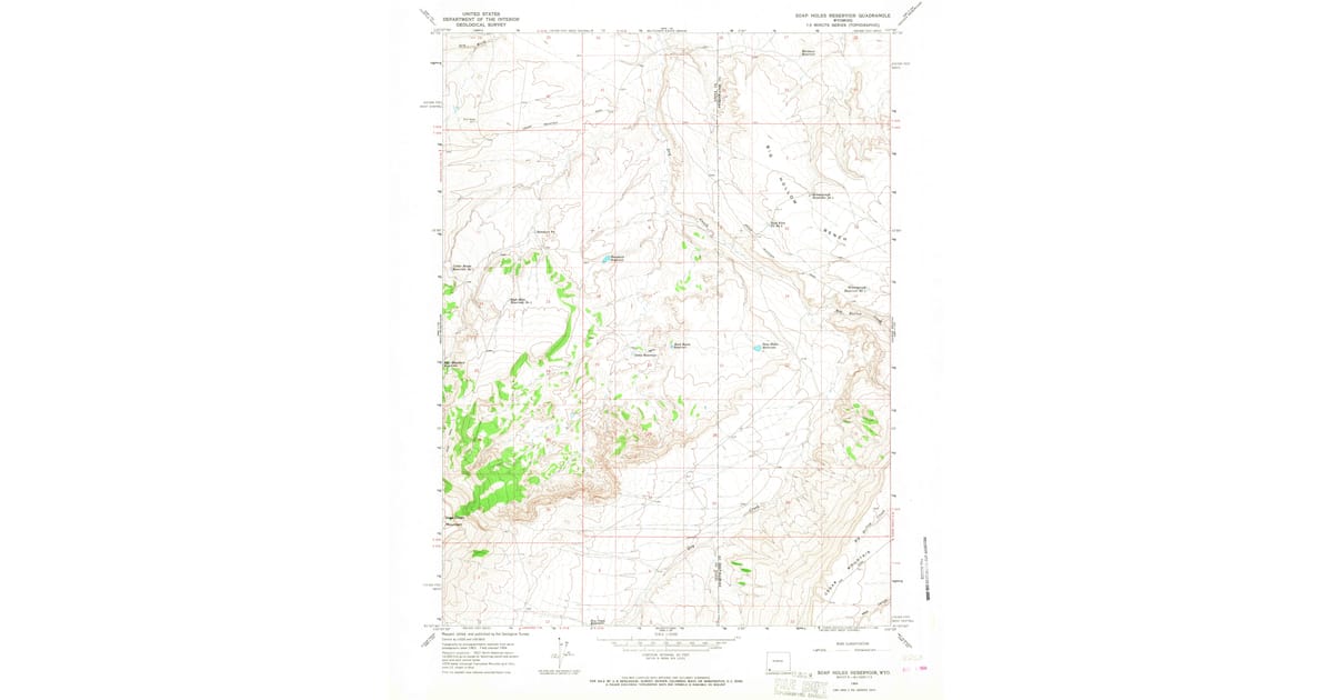 1964 Map of Soap Holes Reservoir, Sweetwater County, WY — High-Res ...