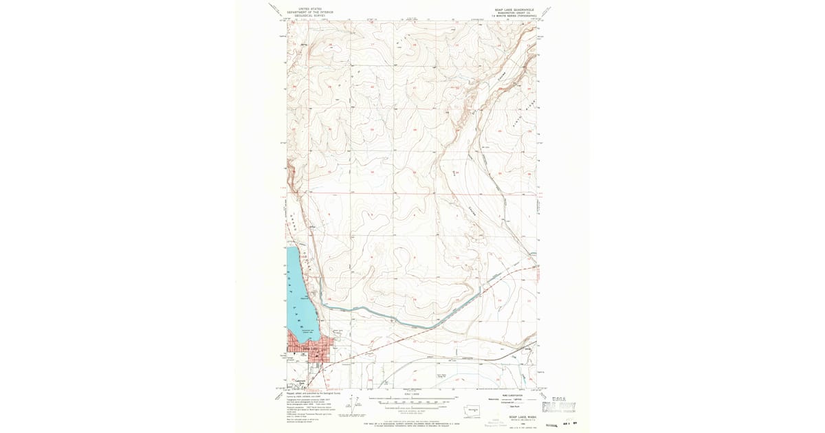 1956 Map of Soap Lake, WA — High-Res, 1971 Print | Pastmaps
