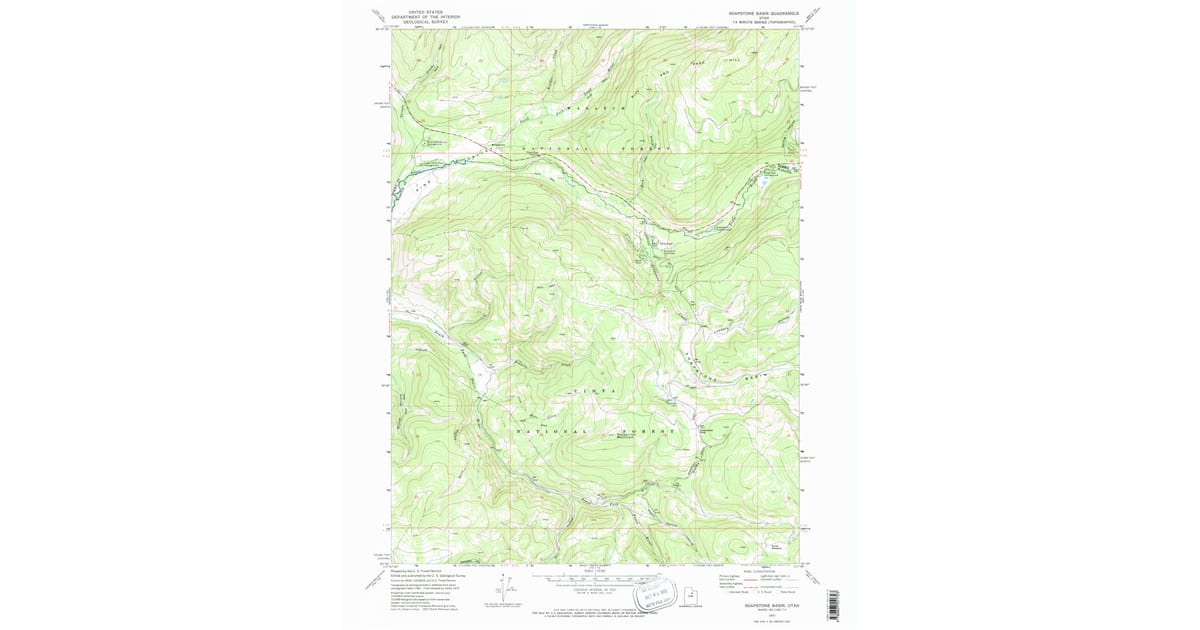 1972 Map Of Soapstone Basin Wasatch County Ut — High Res 1974 Print