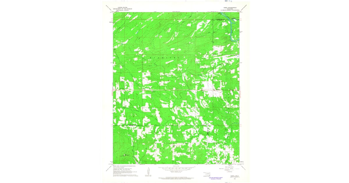 1962 Map of Sobol, Pushmataha County, OK — High-Res | Pastmaps