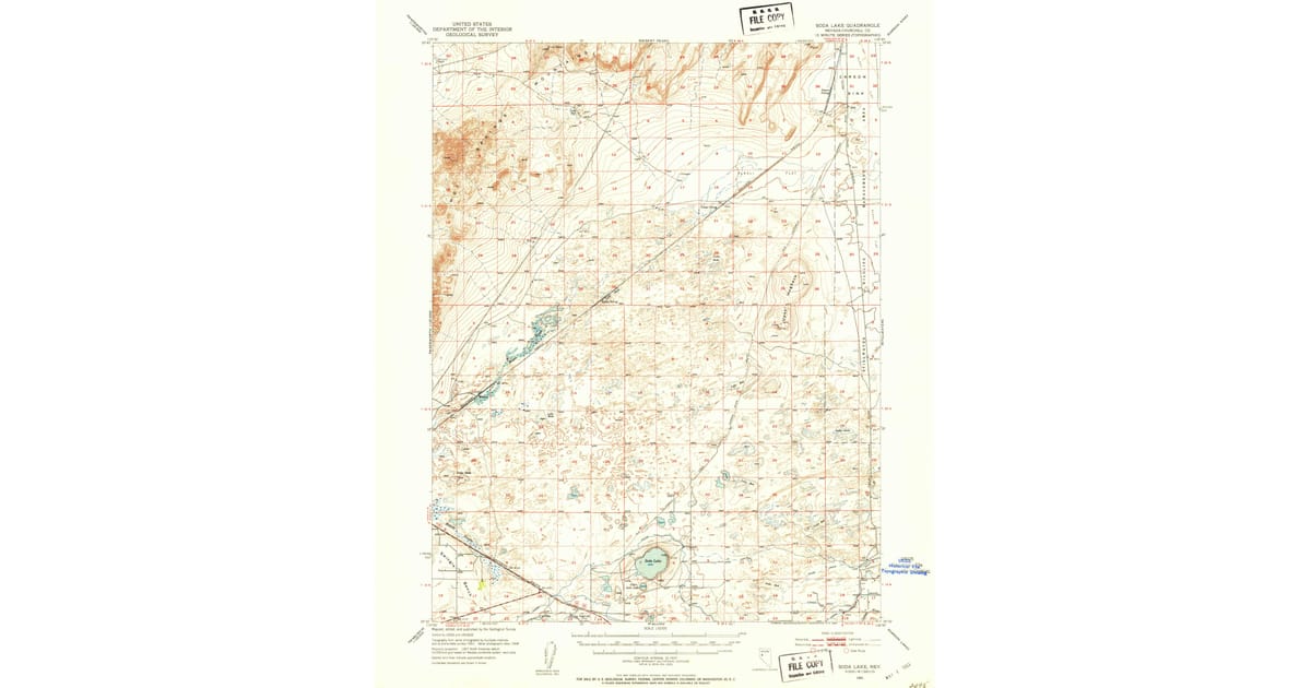 1951 Map of Soda Lake, Churchill County, NV — High-Res | Pastmaps