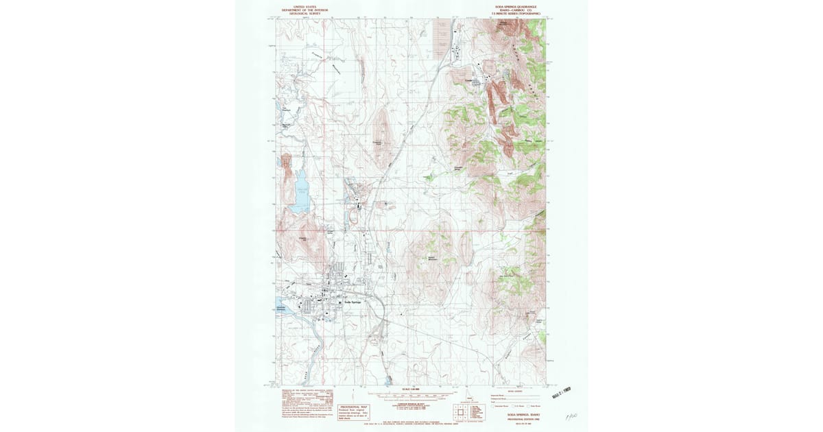 1982 Map of Soda Springs, ID — High-Res | Pastmaps
