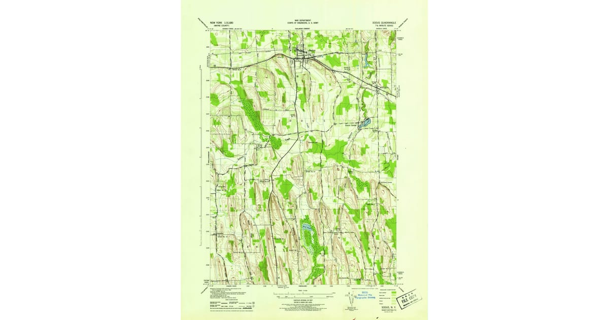 1943 Map of Sodus, Wayne County, NY — High-Res | Pastmaps