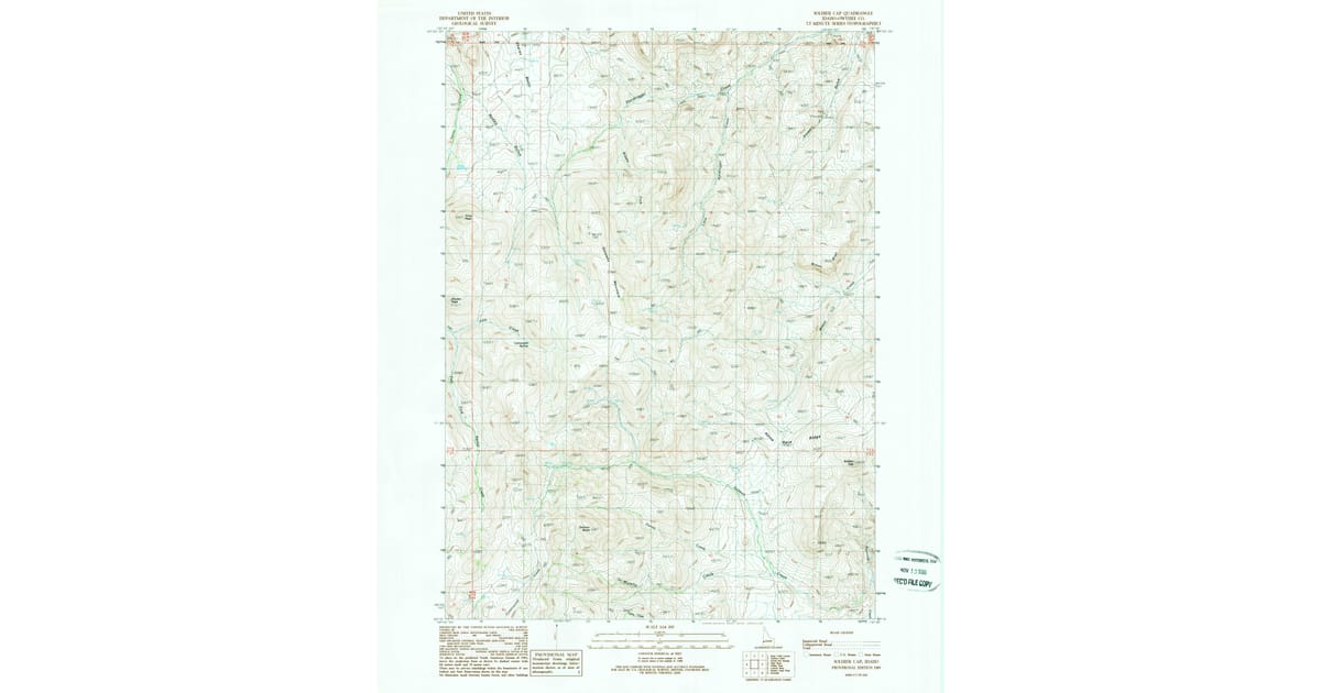 1989 Map of Soldier Cap, Owyhee County, ID — High-Res | Pastmaps