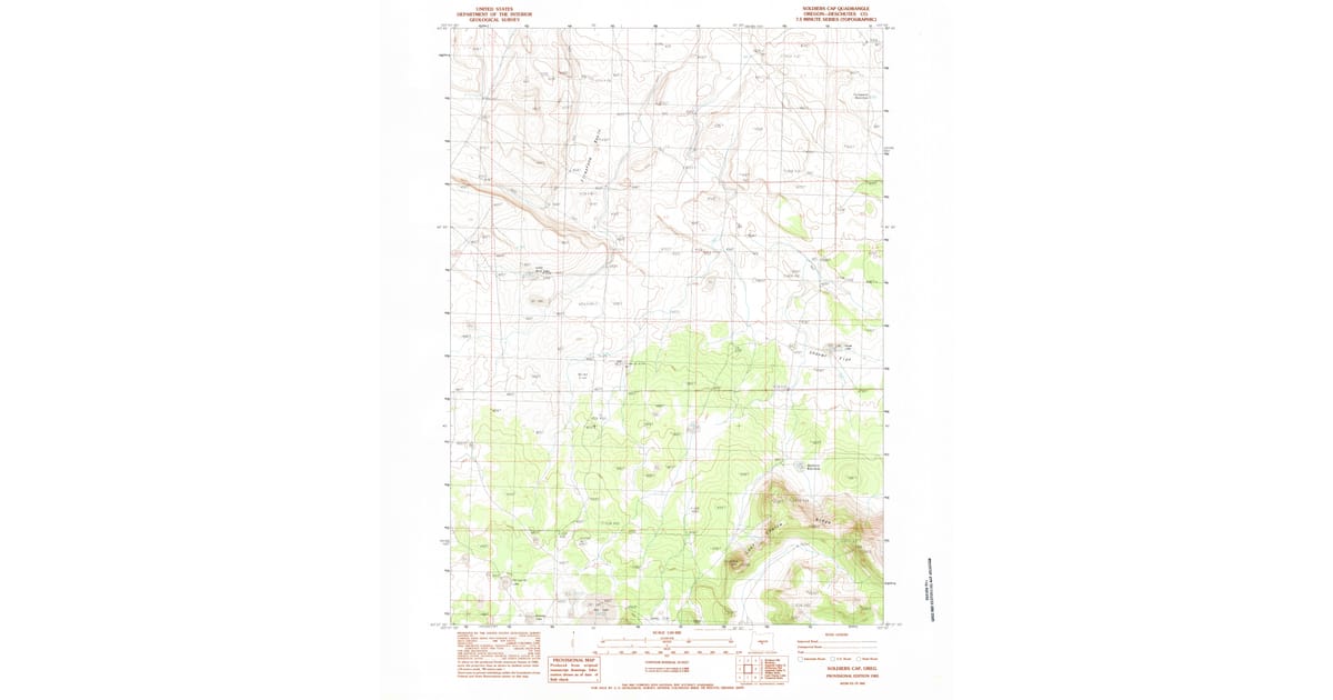 1983 Map of Soldiers Cap, Deschutes County, OR — High-Res | Pastmaps