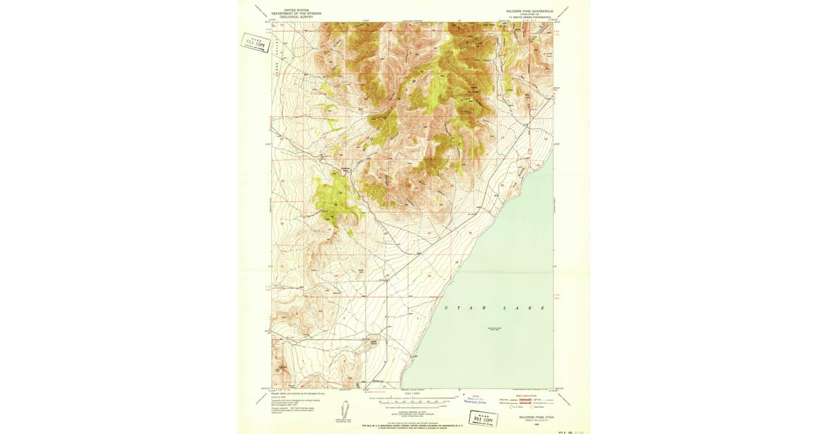 1950 Map of Soldiers Pass, Utah County, UT — High-Res | Pastmaps