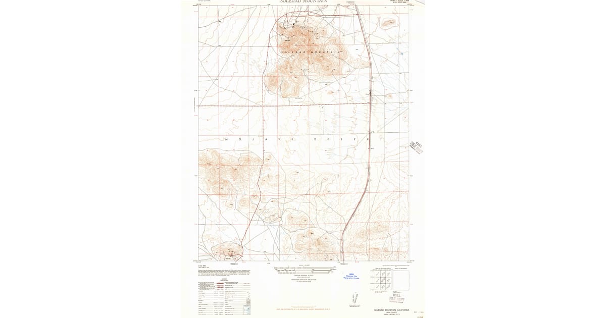 1947 Map of Soledad Mountain, Kern County, CA — High-Res | Pastmaps