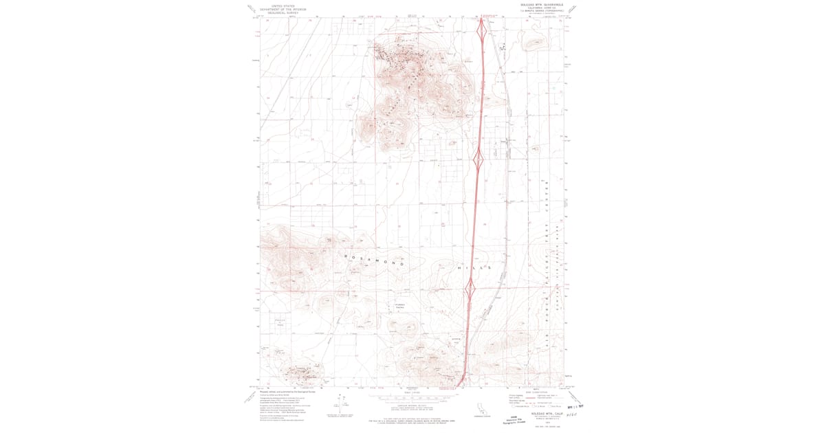 1973 Map of Soledad Mtn, Kern County, CA — High-Res | Pastmaps