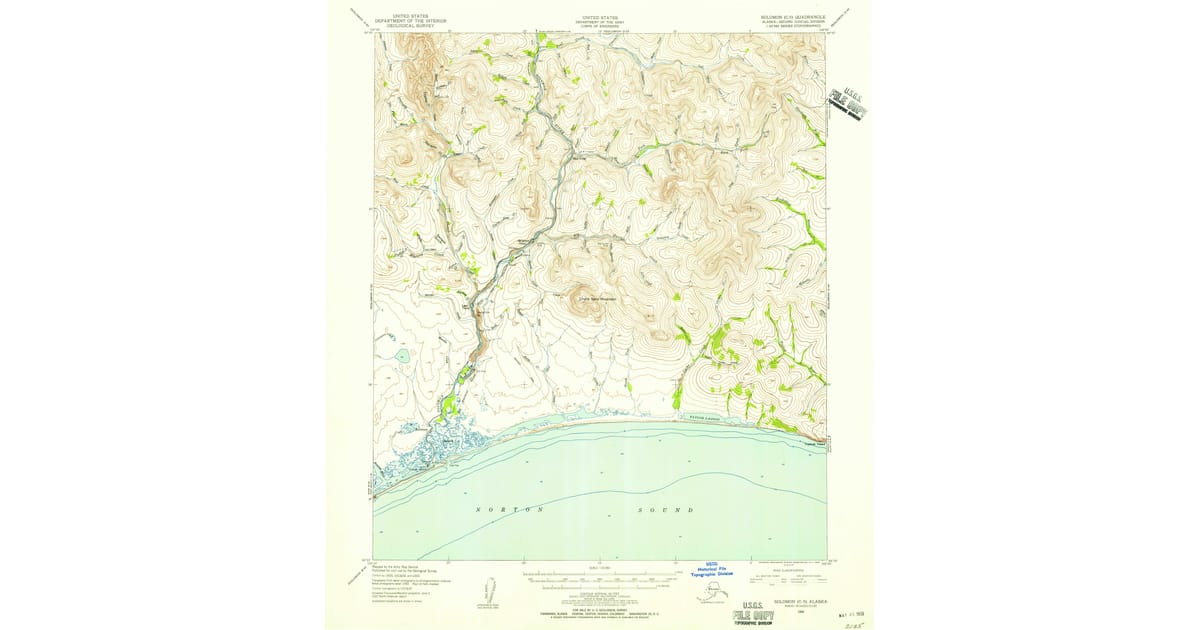 1950 Map of Solomon C-5, Nome Borough, AK — High-Res | Pastmaps