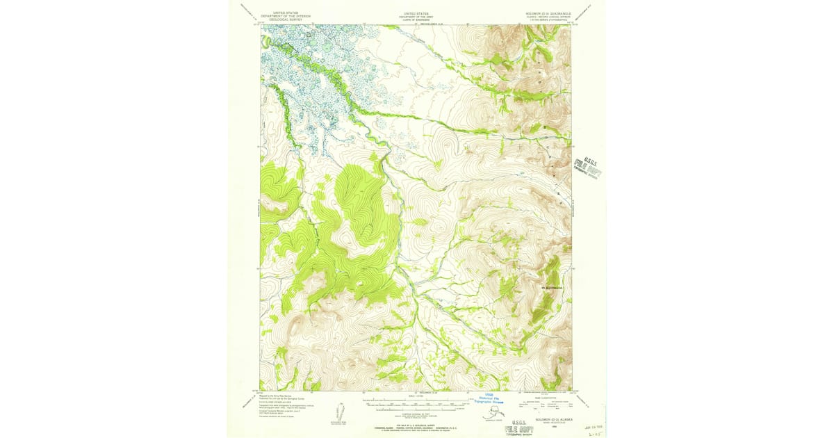 1950 Map of Solomon D-2, Nome Borough, AK — High-Res | Pastmaps