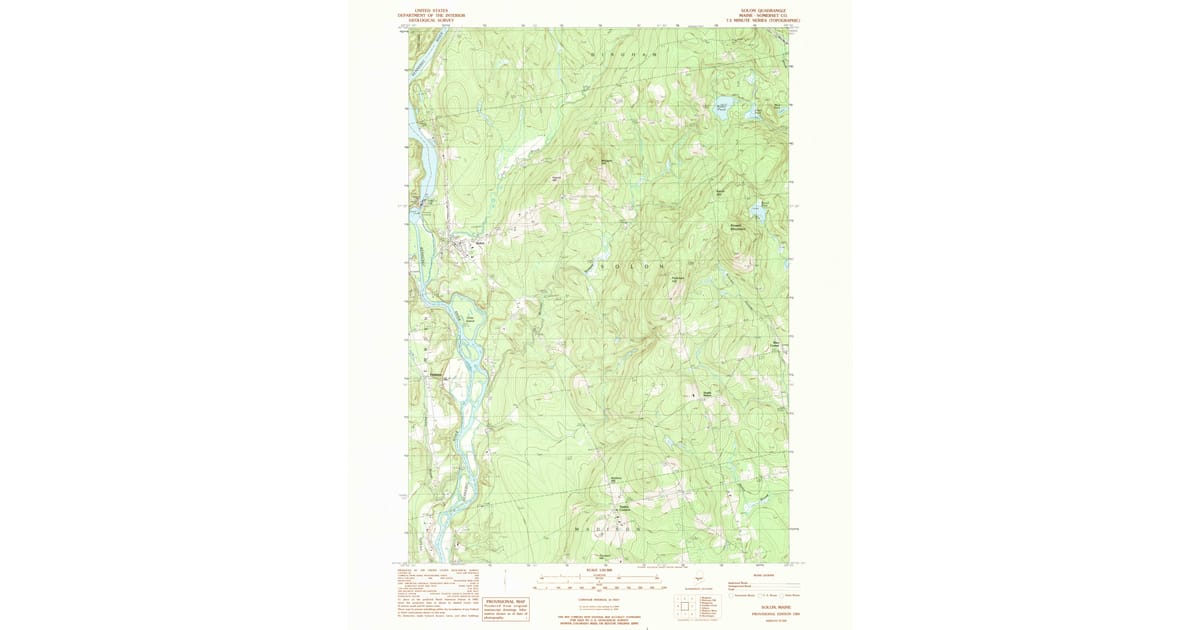1989 Map of Solon, Somerset County, ME — High-Res | Pastmaps