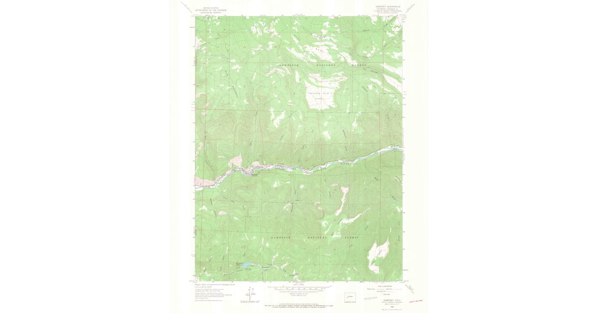 1964 Map of Somerset, CO — High-Res | Pastmaps