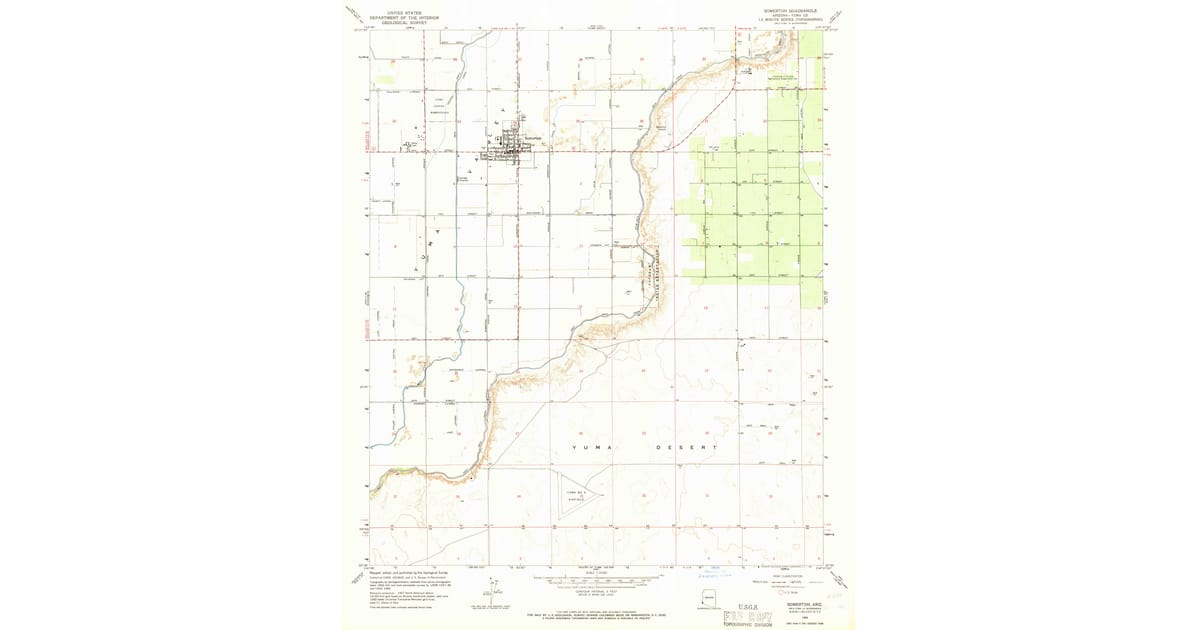1965 Map of Somerton, AZ — High-Res | Pastmaps