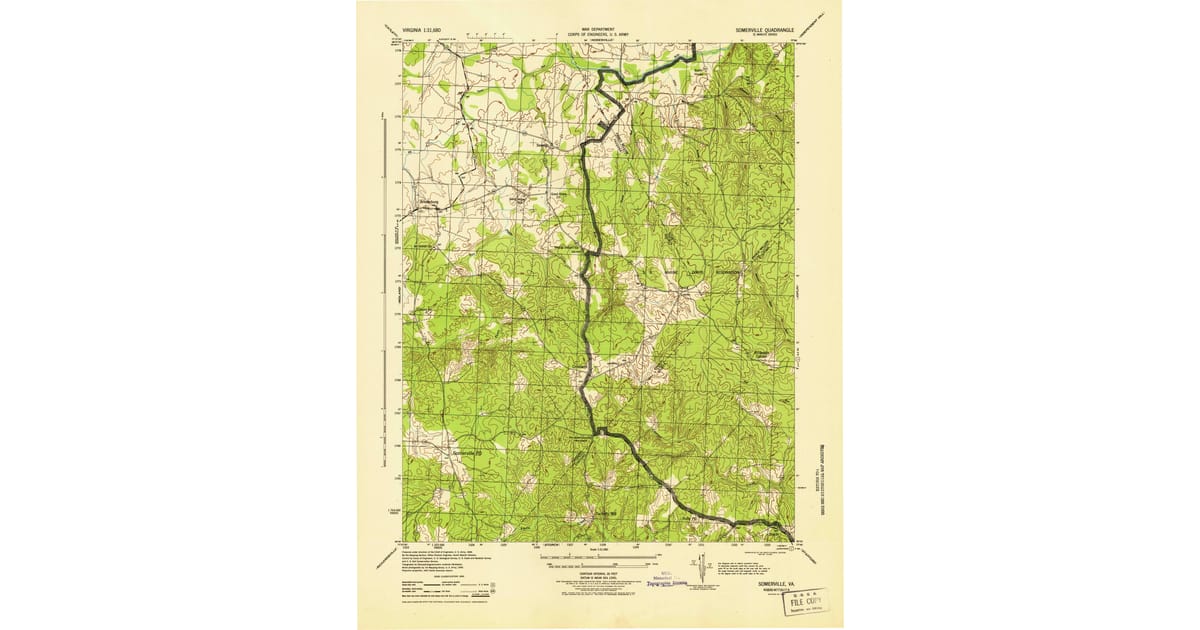 1944 Map of Somerville, Fauquier County, VA — High-Res | Pastmaps