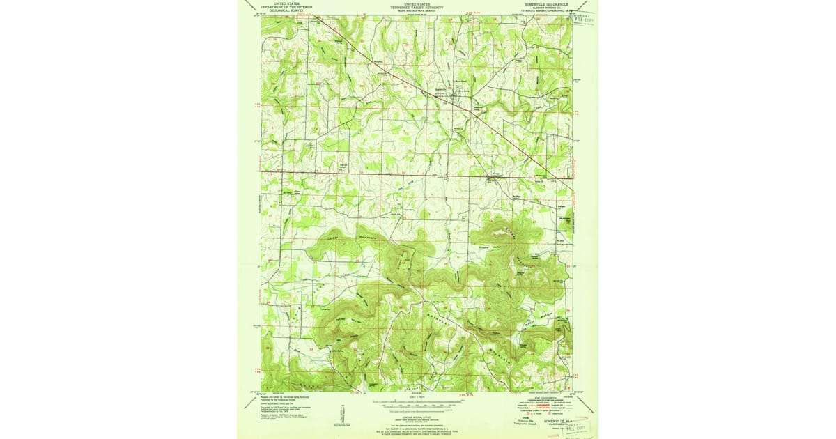 1951 Map of Somerville, AL — High-Res | Pastmaps