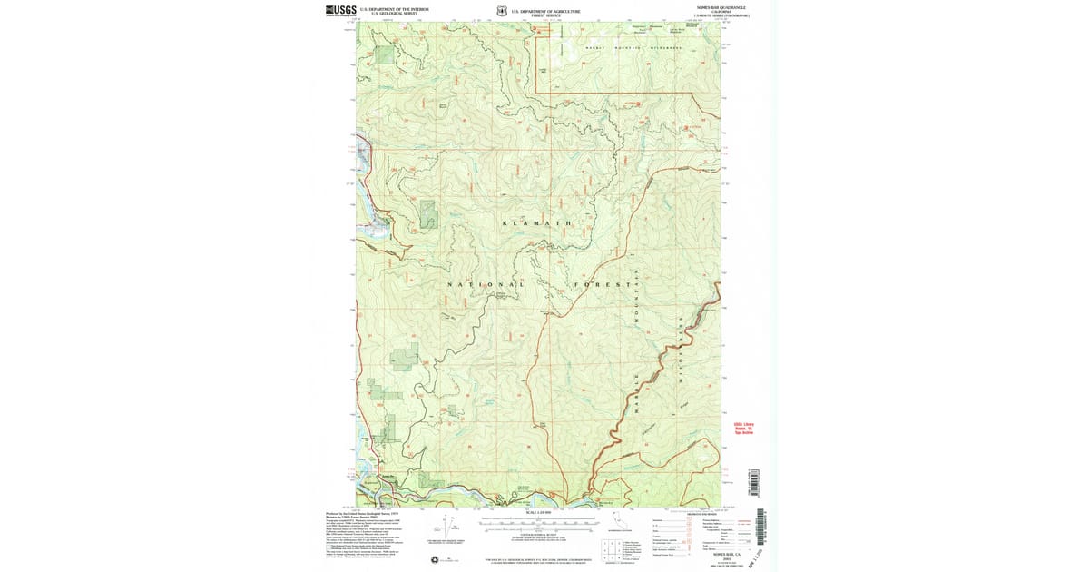 2001 Map of Somes Bar, Siskiyou County, CA — High-Res | Pastmaps