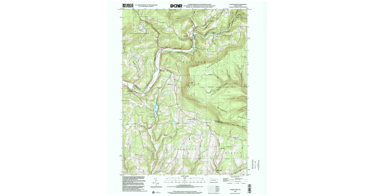 1999 Map of Sonestown, Sullivan County, PA — High-Res | Pastmaps