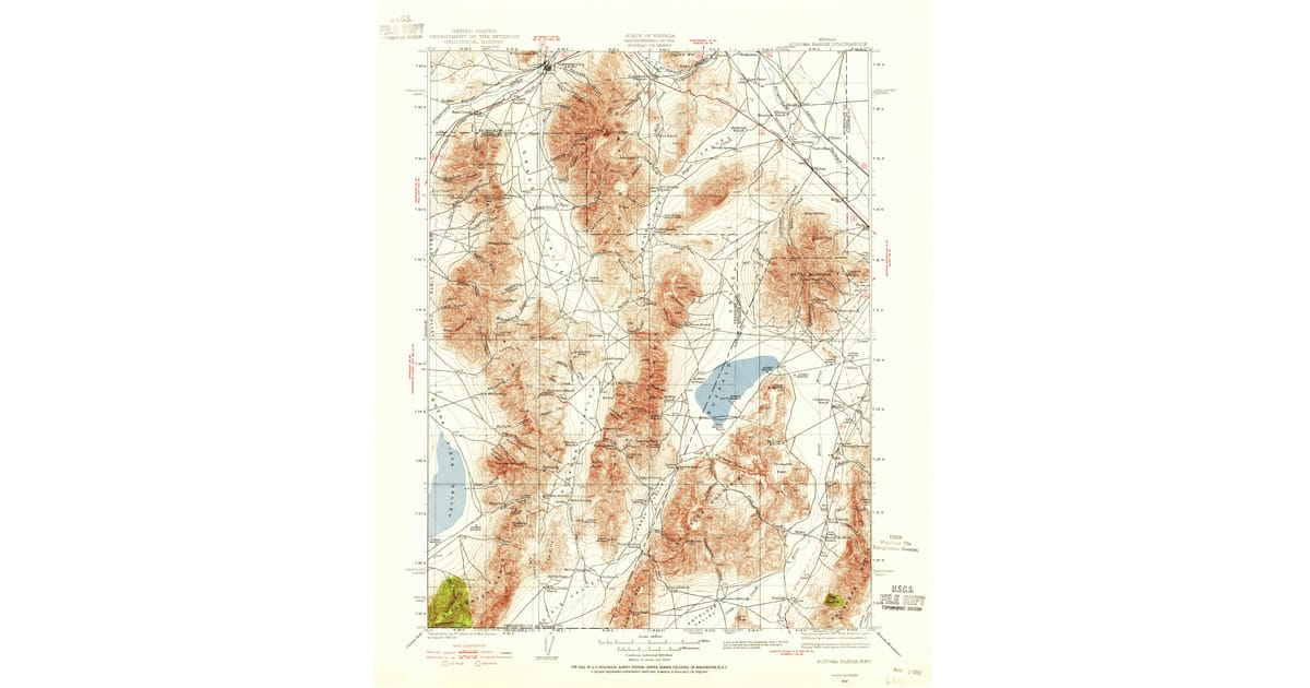 Old Maps of Jacob Wells, NV for Hiking & Exploration | Pastmaps