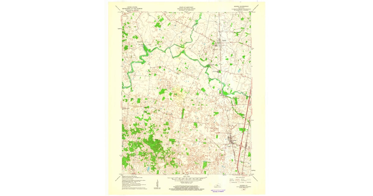 1961 Map of Sonora, KY — High-Res | Pastmaps