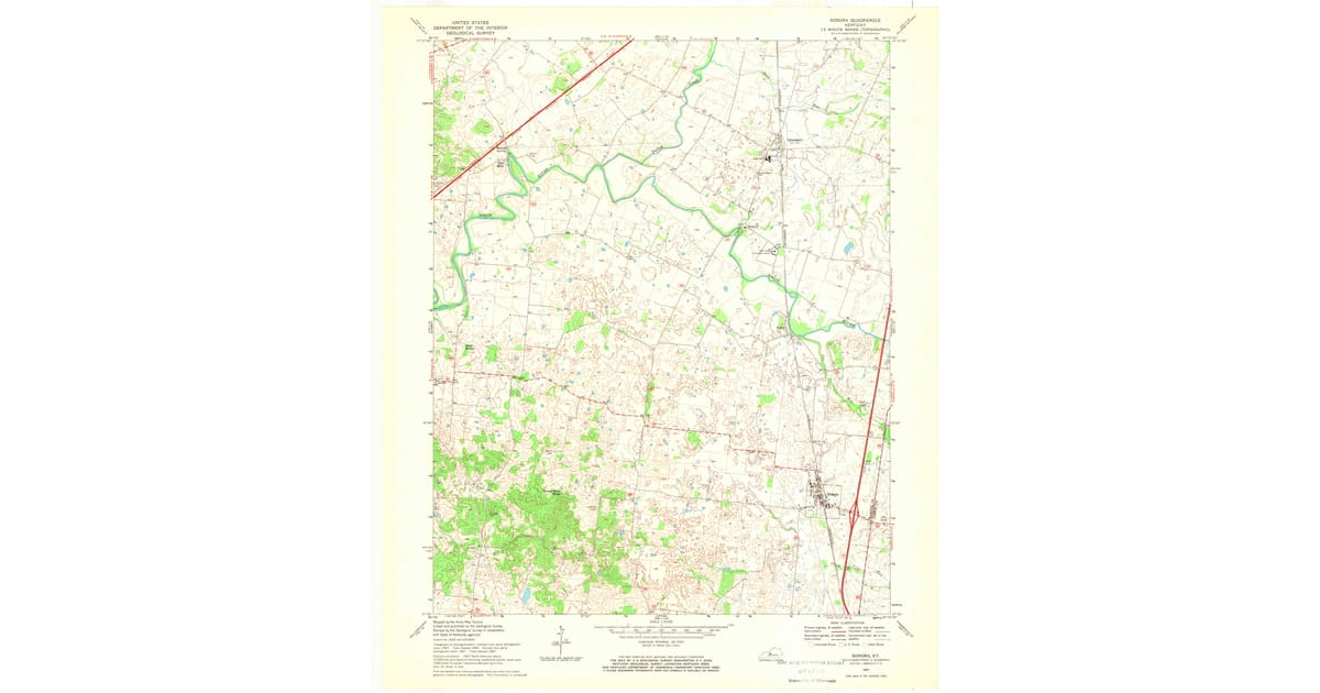 1967 Map of Sonora, KY — High-Res | Pastmaps