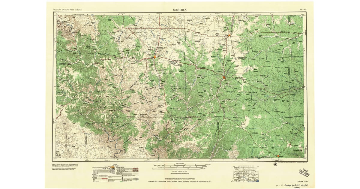 1958 Map of Sonora, TX — High-Res | Pastmaps