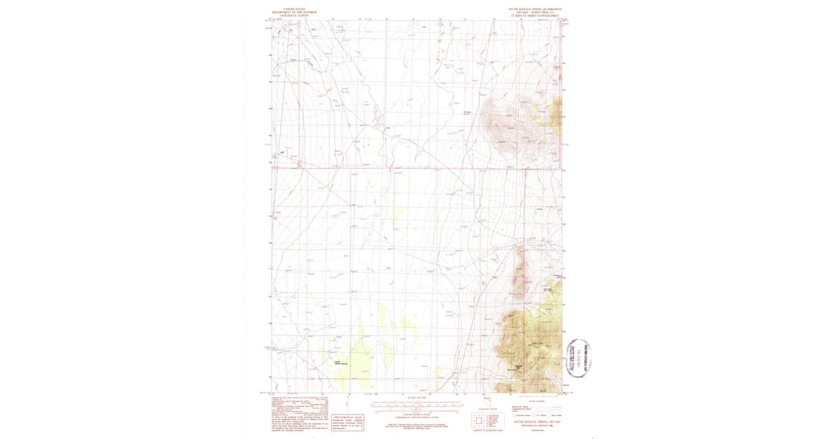 1986 Map of South Bastian Spring, White Pine County, NV — High-Res ...