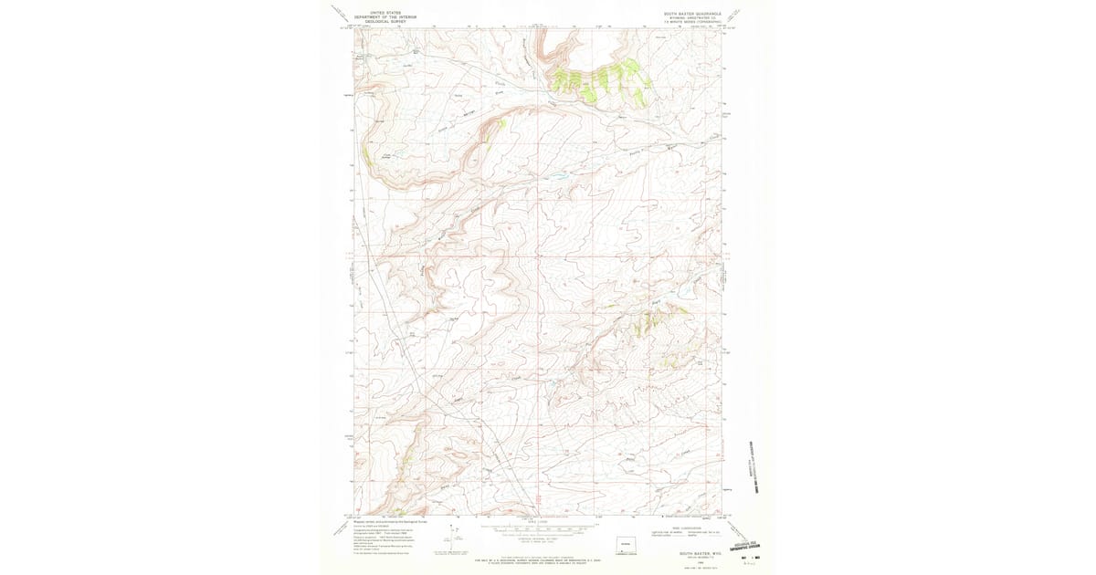 1968 Map of South Baxter, Sweetwater County, WY — High-Res | Pastmaps