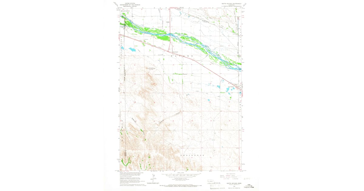 1965 Map of South Bayard, Morrill County, NE — High-Res | Pastmaps